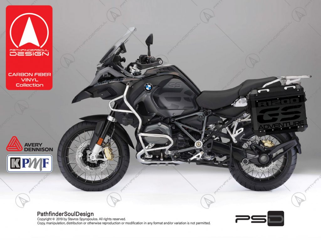 R1200GS Adventure Triple Black panniers carbon fiber vinyl cover set
