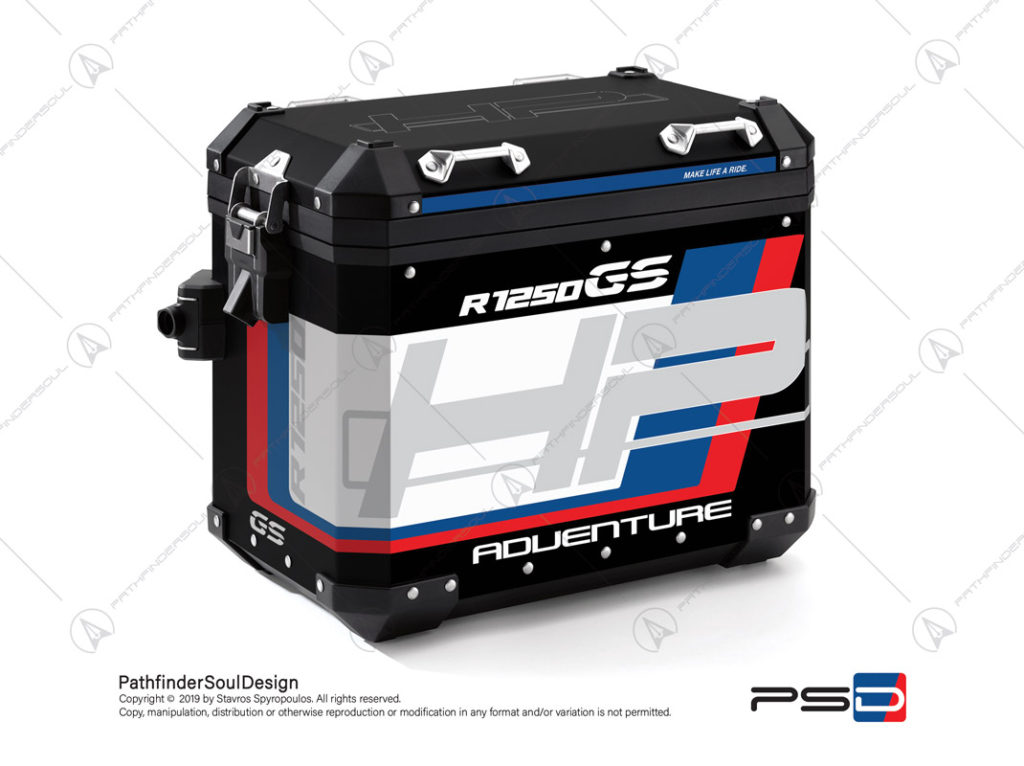 R1250GS Adventure HP Style decal stickers set for BMW panniers