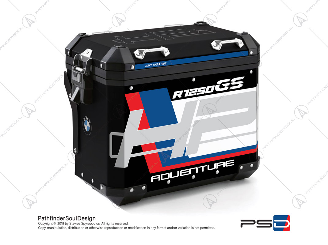 R1250GS Adventure HP Style decal stickers set for BMW panniers
