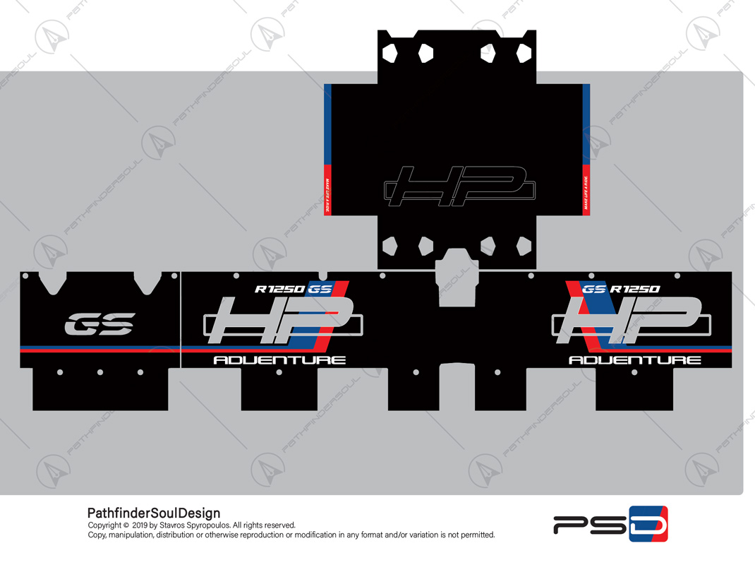 2017 R1200GS Rallye Aluminium Top Box "Racing" stickers