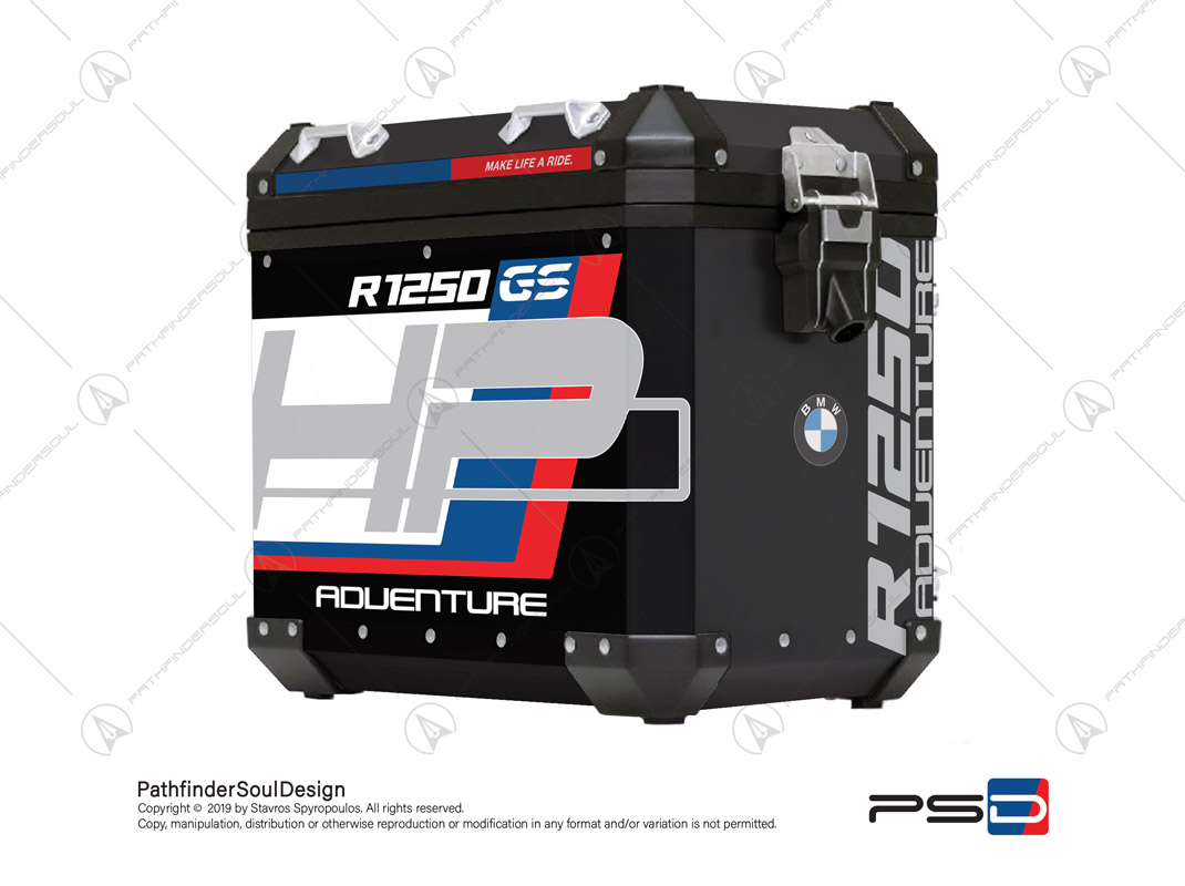 R1250GS Adventure HP Style decal stickers set for BMW panniers