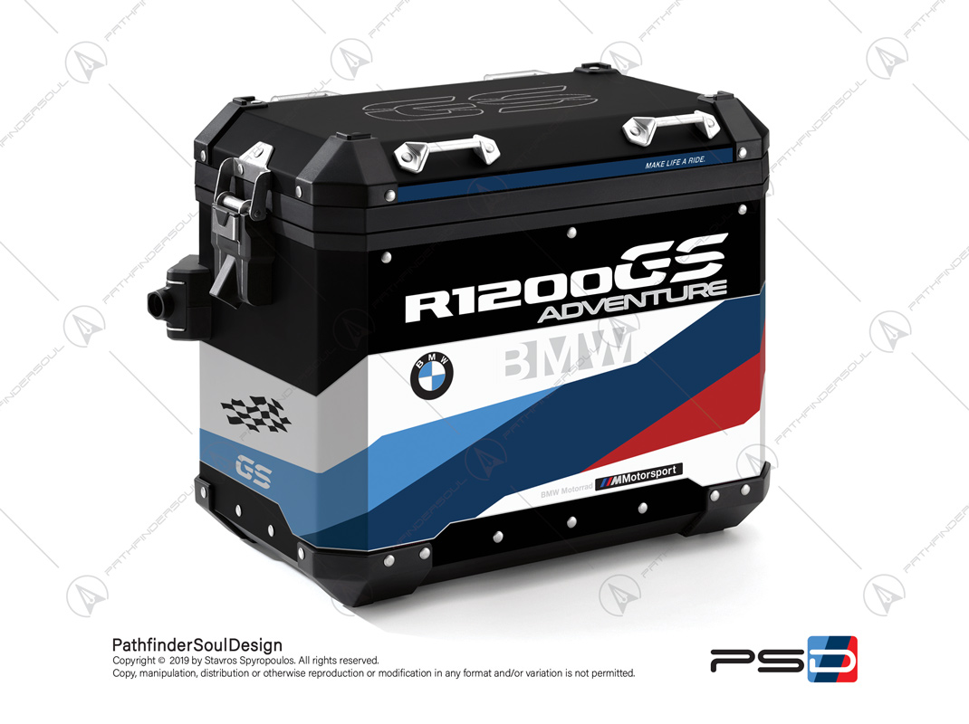 BMW pannier decal stickers R1200GS Adventure Alpine White