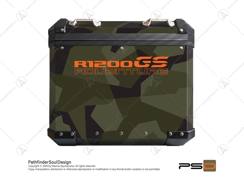 R1250GS "WORLD MAP" stickers kit for BMW Vario Side Cases set