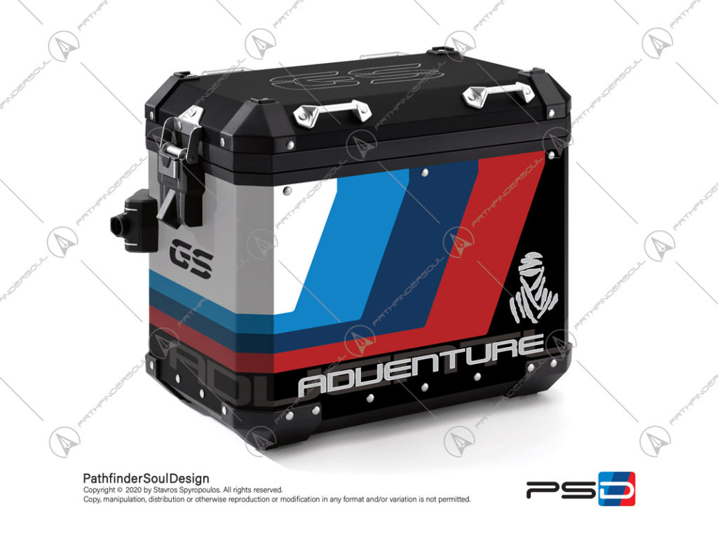 BMW pannier decal stickers R1200GS Adventure Alpine White