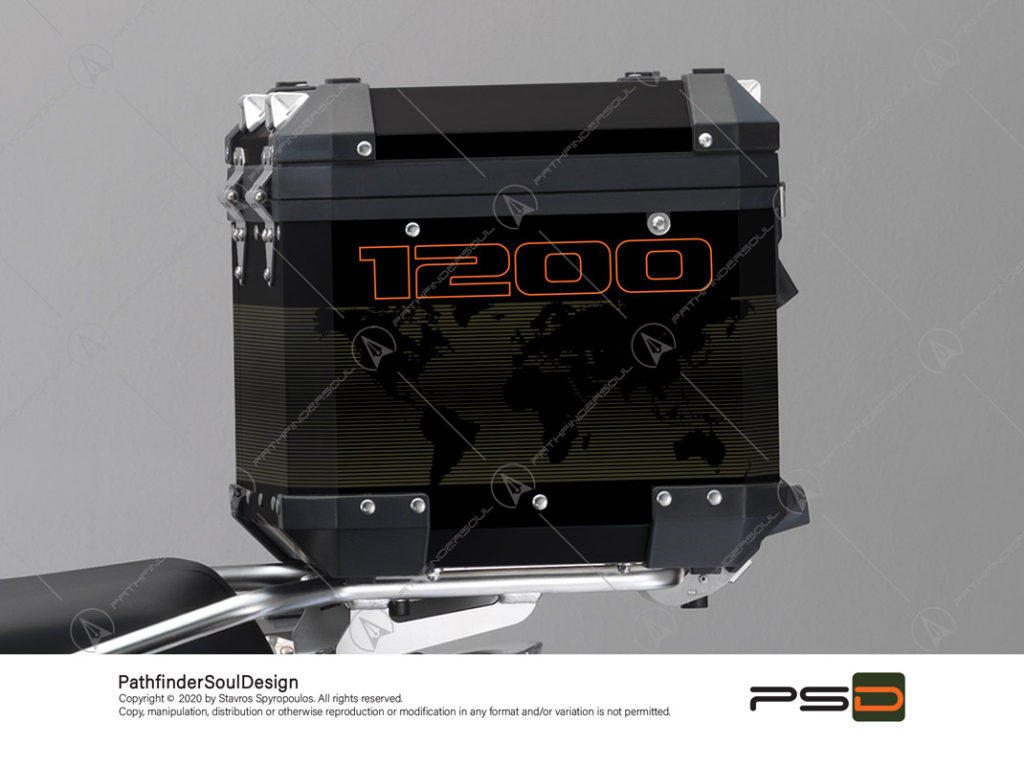 R1200GS Adventure Aluminium Top Box Stripes stickers