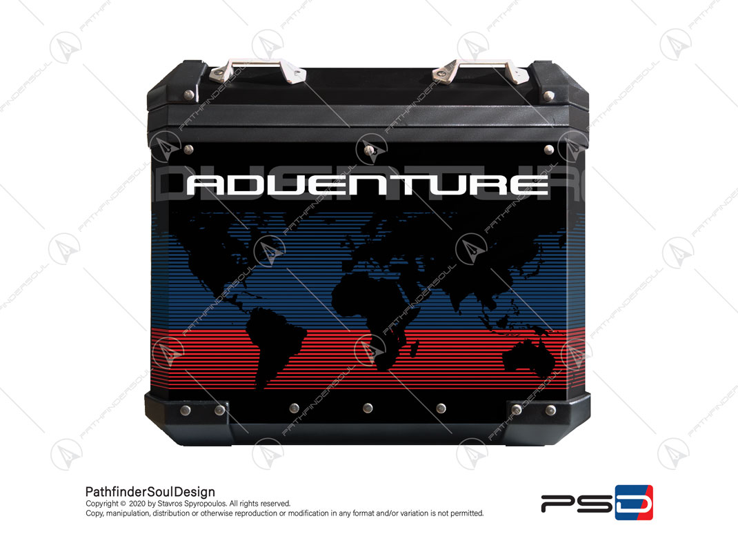 R1250GS Adventure "One World" stickers for BMW panniers