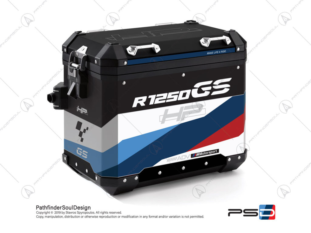 R1250GS Adventure "Motorsport" stickers kit for BMW panniers
