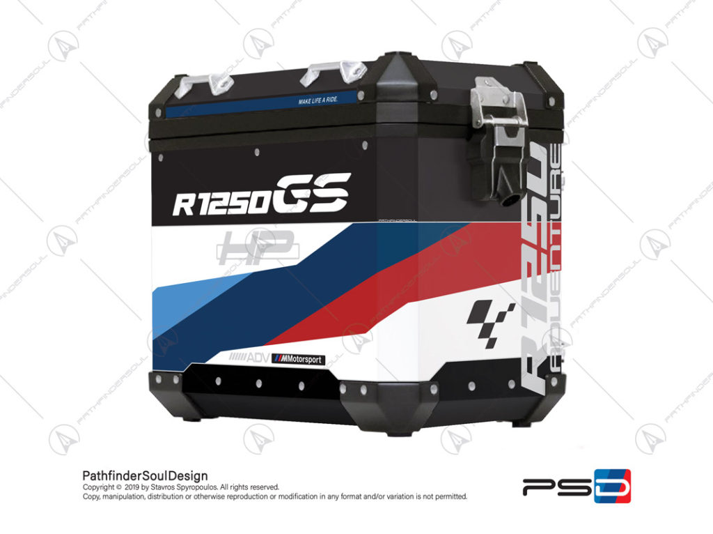 R1250GS Adventure "Motorsport" stickers kit for BMW panniers