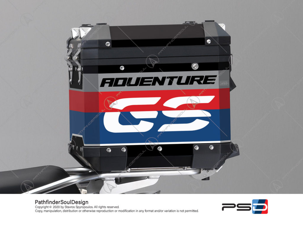 2017 R1200GS Rallye Aluminium Top Box "Racing" stickers