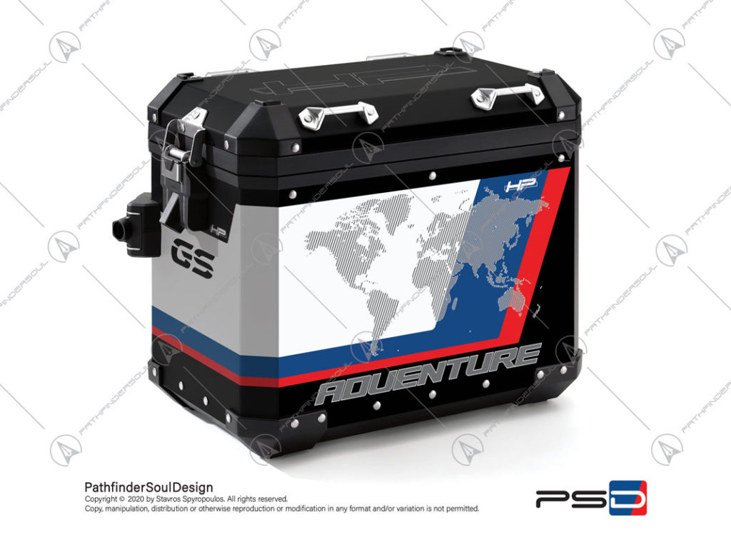 R1250GS Adventure "Racing" stickers kit for BMW panniers