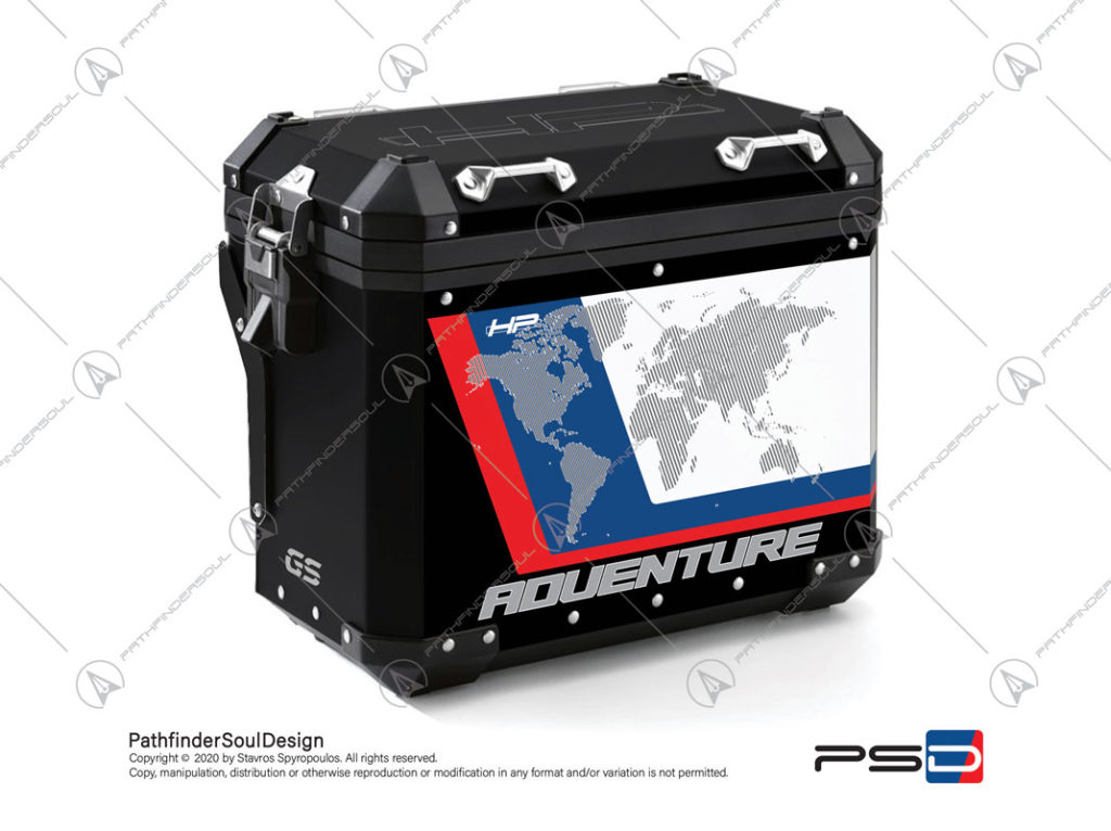 R1250GS Adventure "Racing" stickers kit for BMW panniers