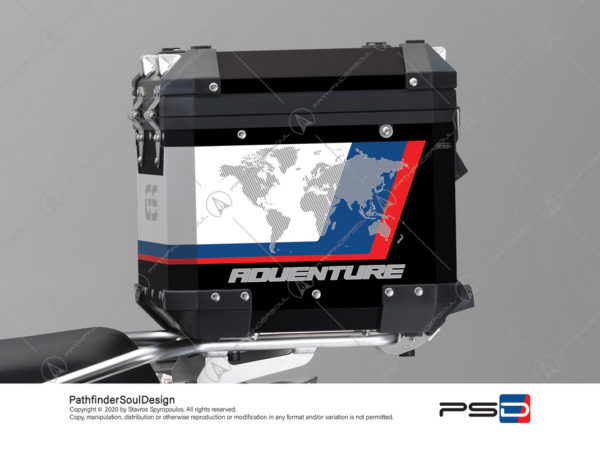 R1250GSA HP Style Aluminium Top Box "Racing" stickers