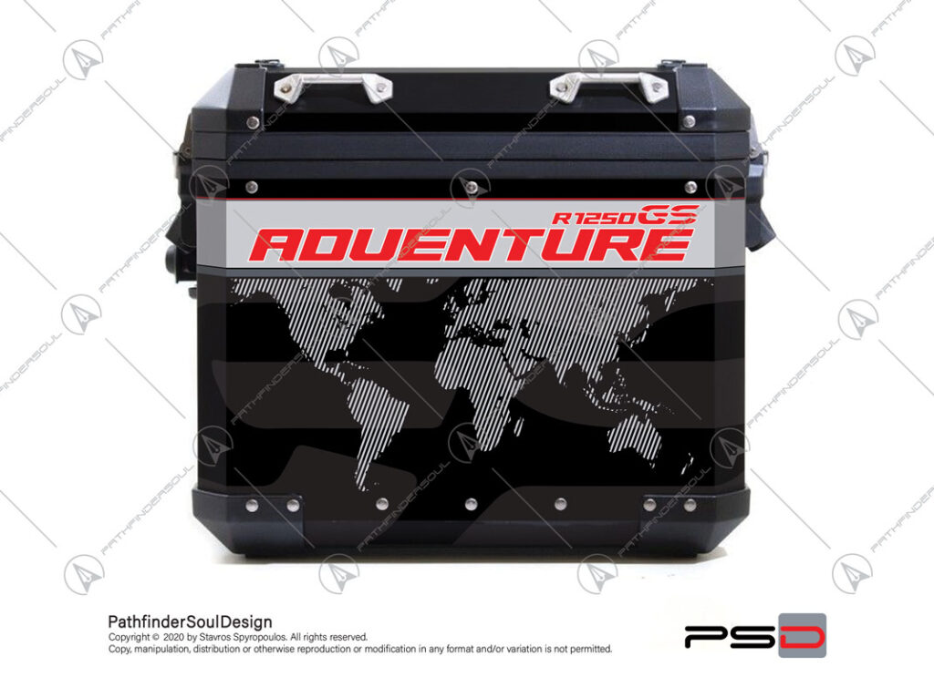 BMW pannier decal stickers R1200GS Adventure Alpine White