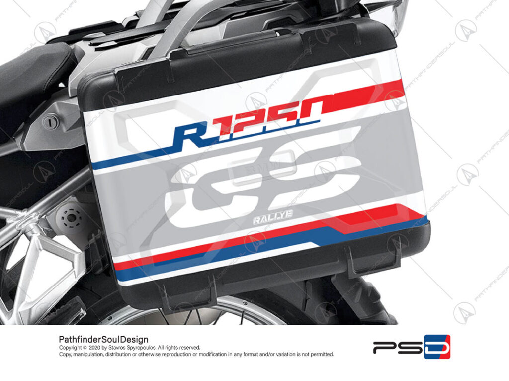 R1250GS "Rallye" stickers kit for BMW Vario Side Cases set