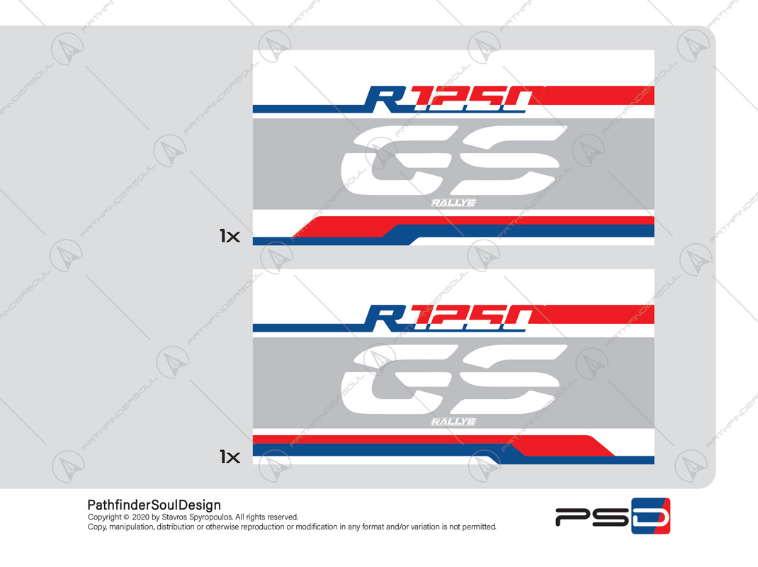 R1250GS "Rallye" stickers kit for BMW Vario Side Cases set