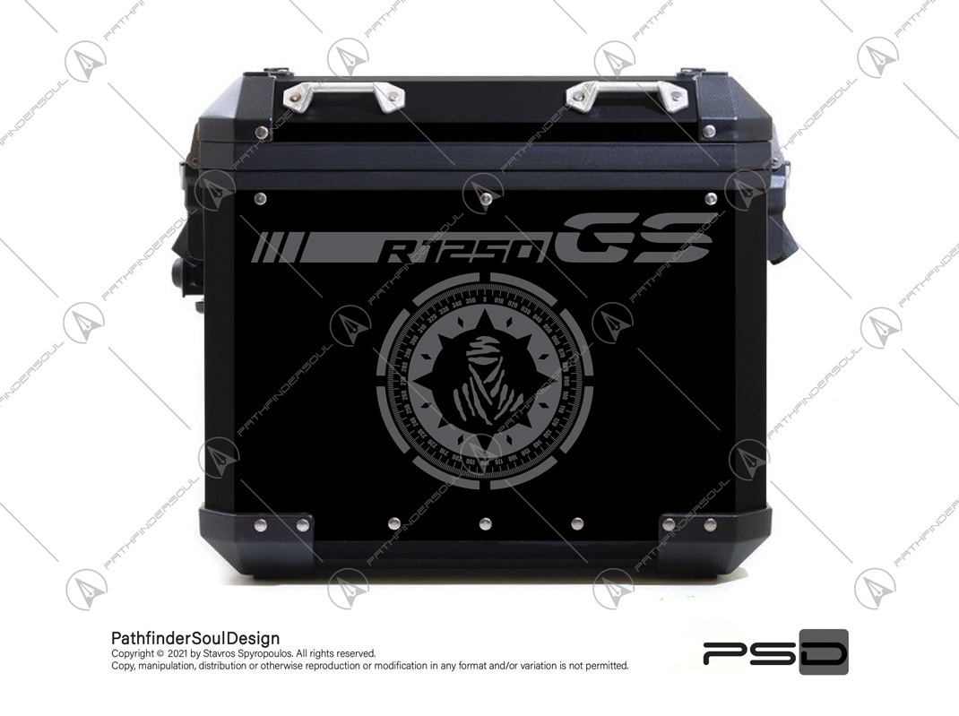 R1250GS Adventure Triple Black Graphic and Vinyl kit for BMW panniers