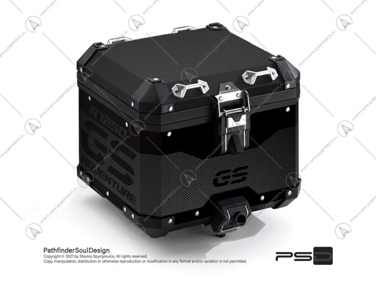 R1250GSA Triple Black Aluminium Top Box Carbon Fiber stickers
