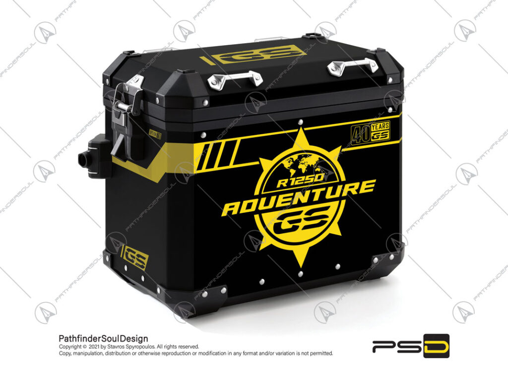 R1250GS Adventure "GENUINE ADV" stickers kit for BMW panniers