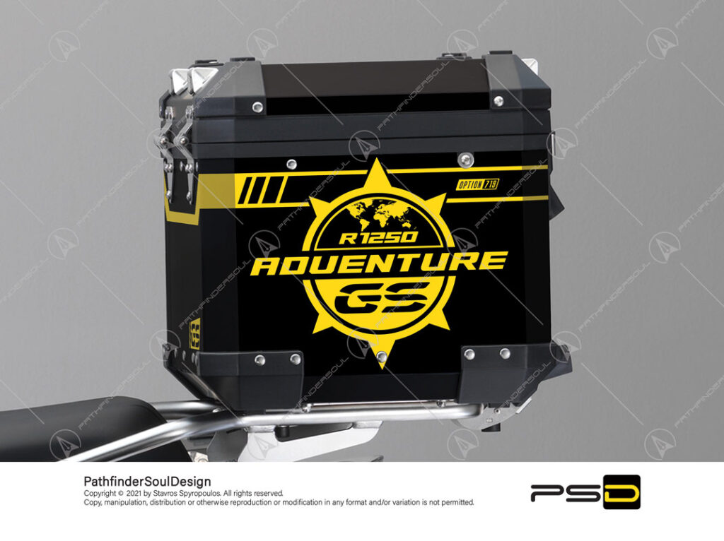 R1250GSA 40 YEARS GS Aluminium Top Box "GENUINE ADV" stickers