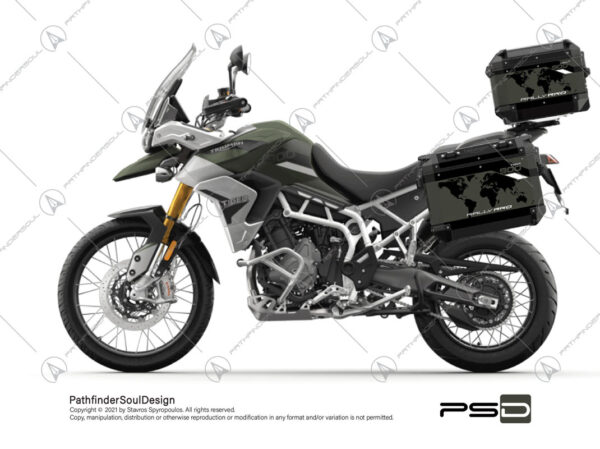 Tiger 900 Rally Pro Expedition panniers stickers kit