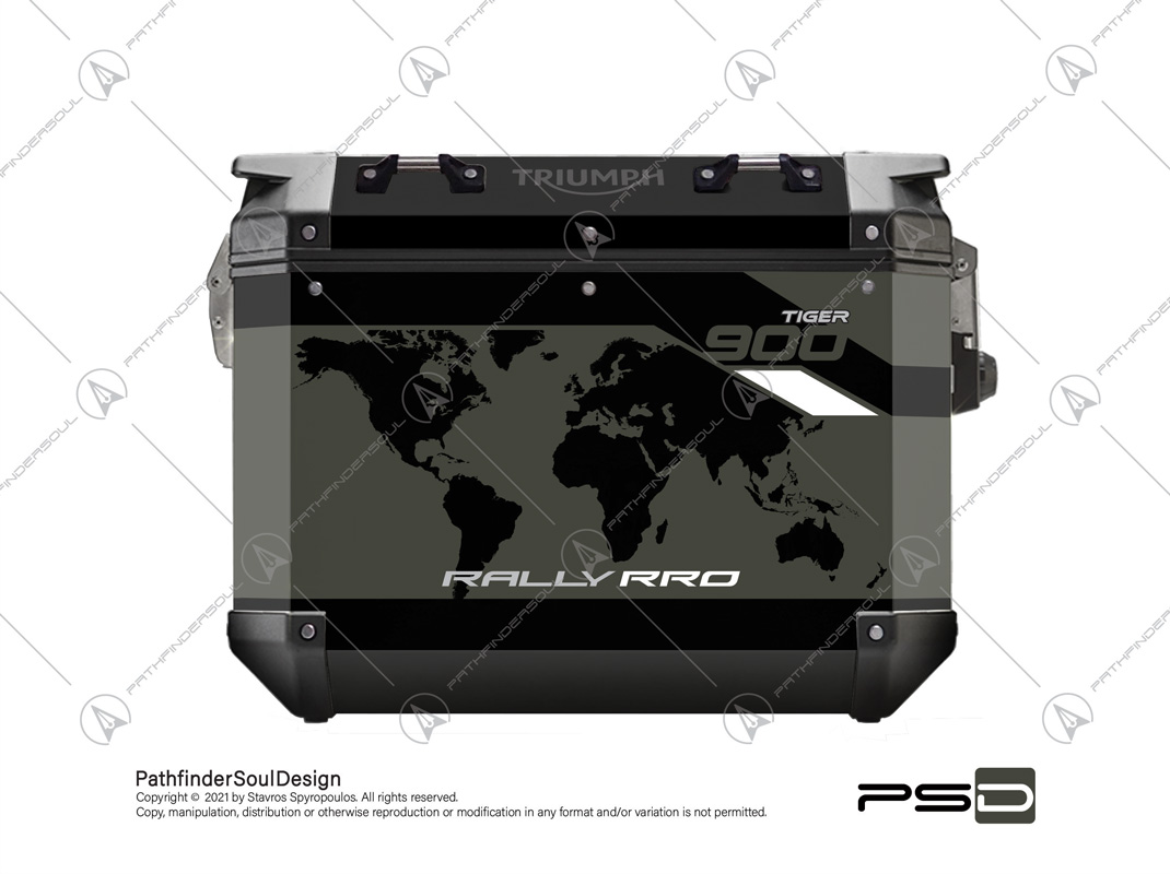 Tiger 900 Rally Pro Expedition panniers stickers kit