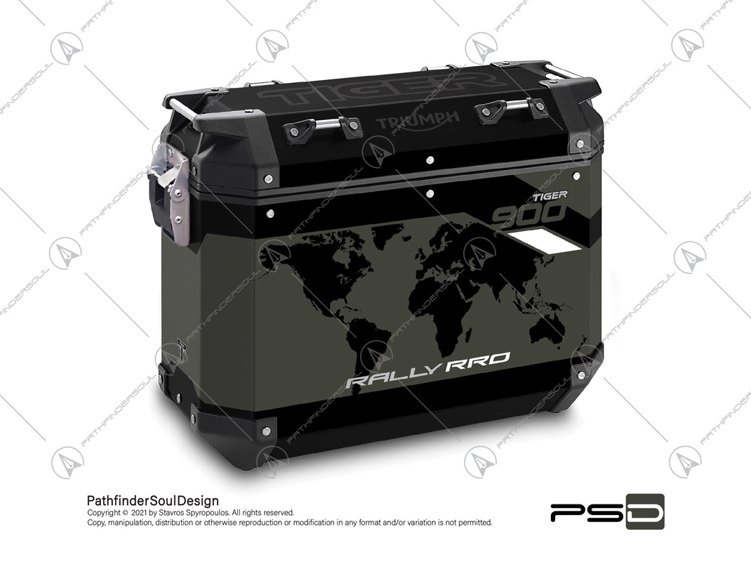 Tiger 900 Rally Pro Expedition panniers stickers kit