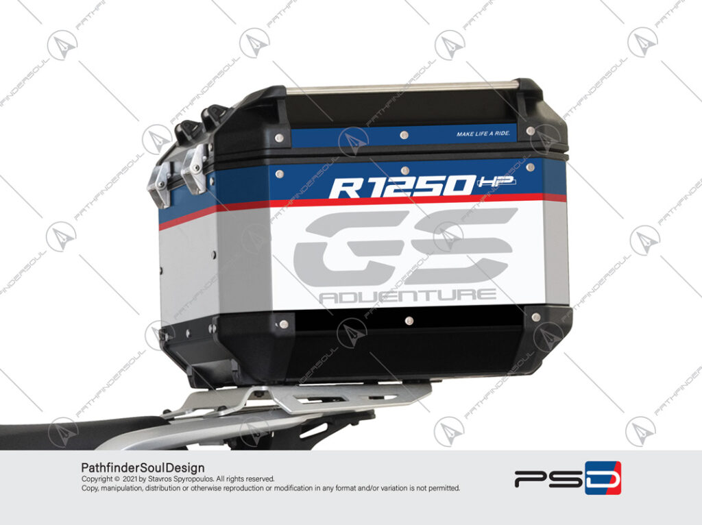 R1250GSA HP Style GIVI TREKKER OUTBACK Top Case stickers kit