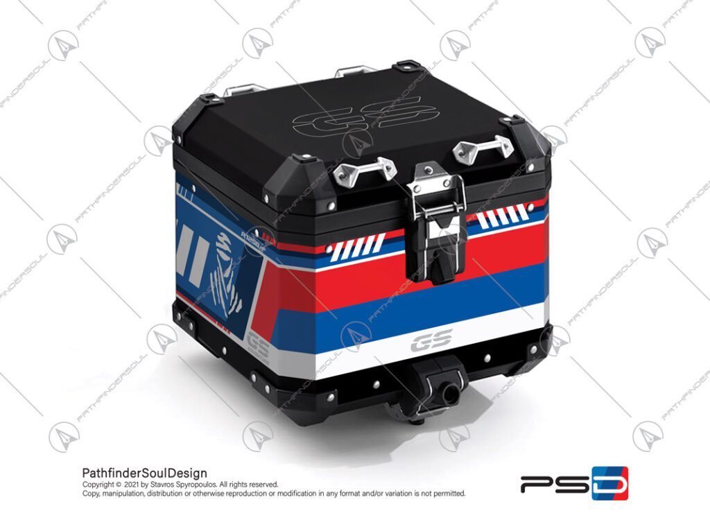 R1250GS ADVENTURE HP STYLE BMW ALUMINIUM TOP BOX "ADV RALLYE" STICKERS ...