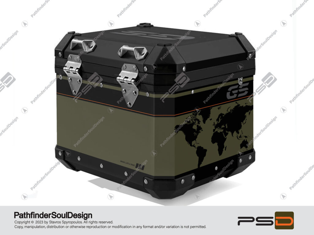 R1200GSA Top Box "Gunmetal GS" vinyl kit with 3M reflective stickers