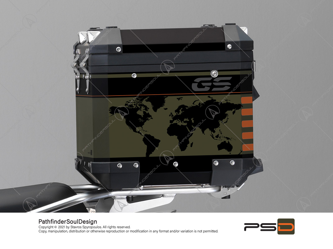 R1200GSA Top Box "Gunmetal GS" vinyl kit with 3M reflective stickers