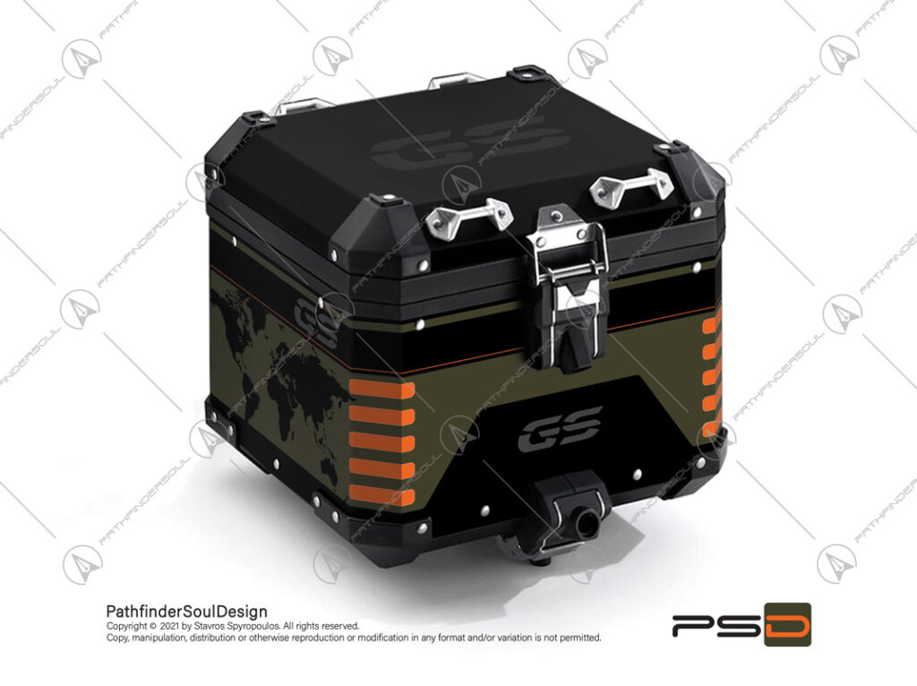 R1200GSA Top Box "Gunmetal GS" vinyl kit with 3M reflective stickers