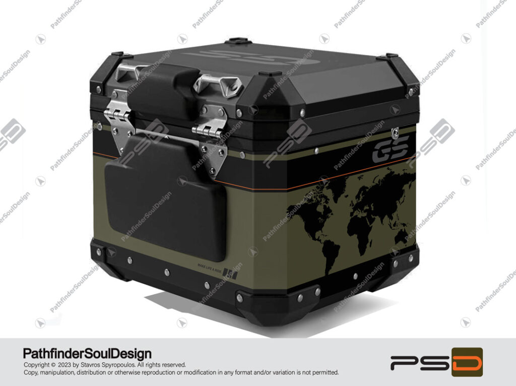 R1200GSA Top Box "Gunmetal GS" vinyl kit with 3M reflective stickers