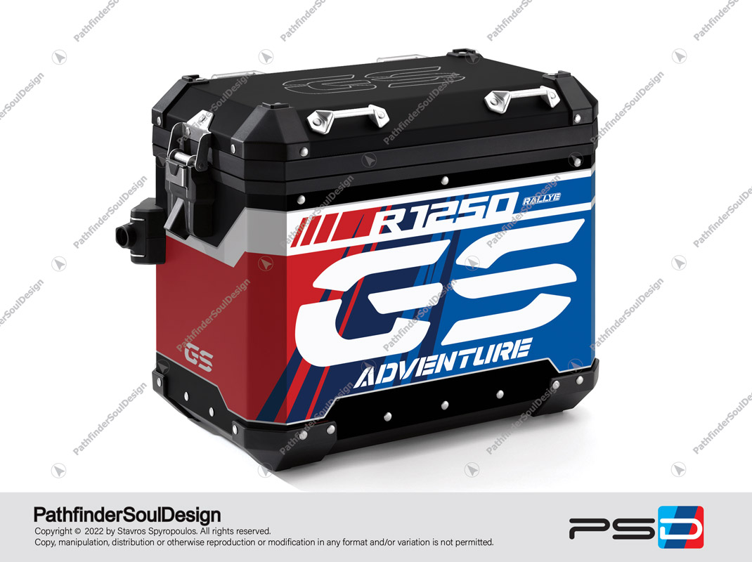 R1250GS Adventure Style Rallye stickers kit for BMW panniers