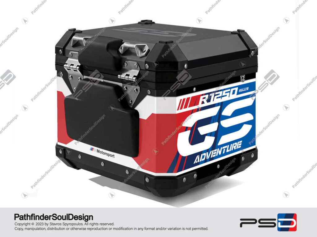 R1250GS ADVENTURE STYLE RALLYE BMW ALUMINIUM TOP BOX "HERITAGE ...