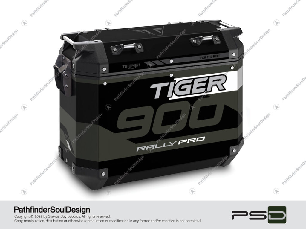 Tiger 900 Rally Pro Expedition panniers stickers kit
