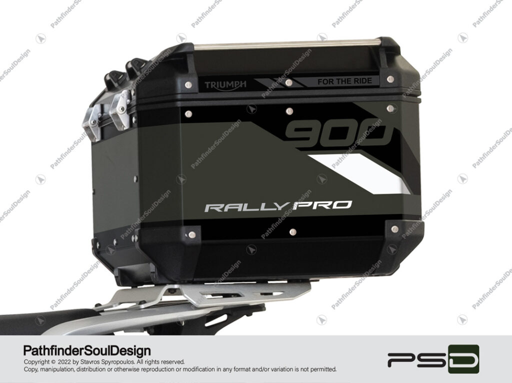 Tiger 900 Rally Pro Expedition panniers stickers kit