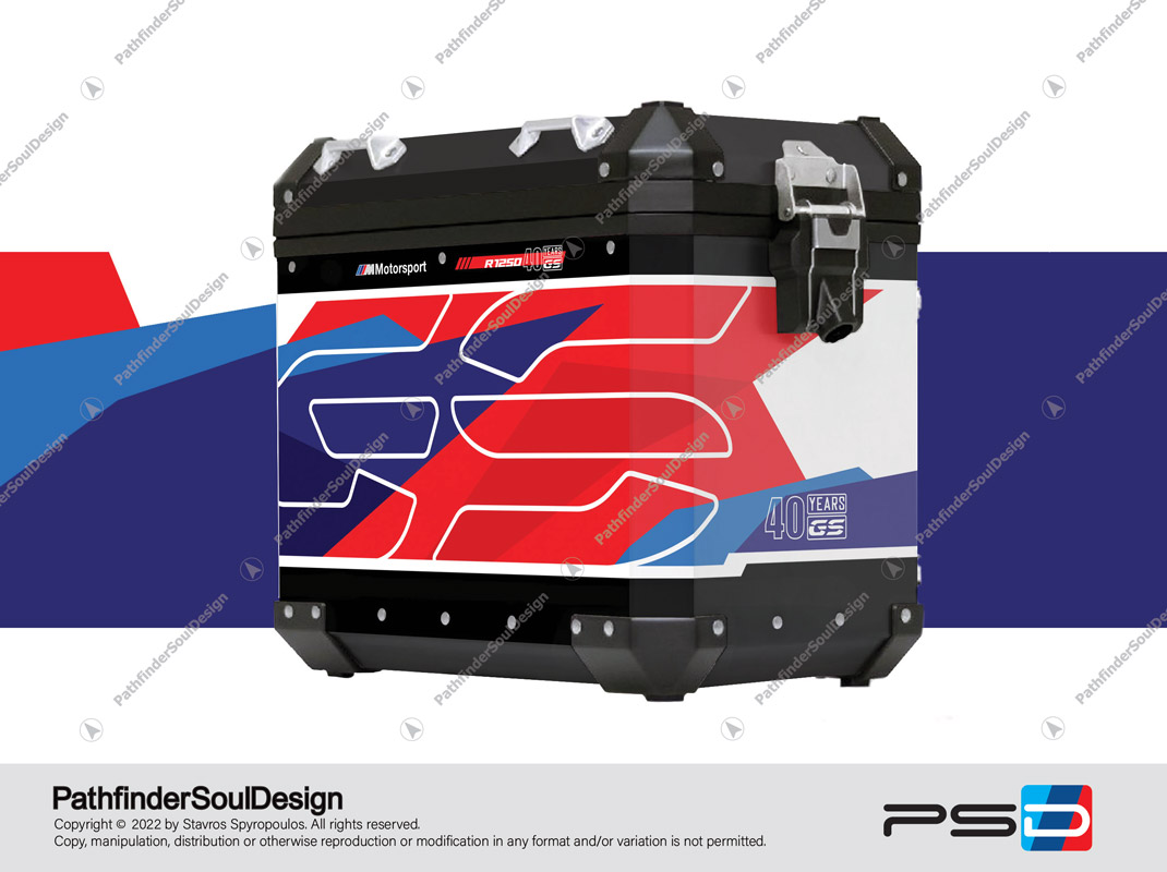 R1250GS Adventure Style Rallye stickers kit for BMW panniers