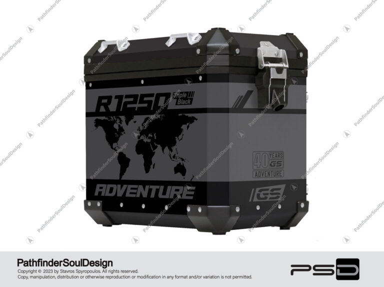 R1250GS Adventure Triple Black stickers kit for BMW panniers