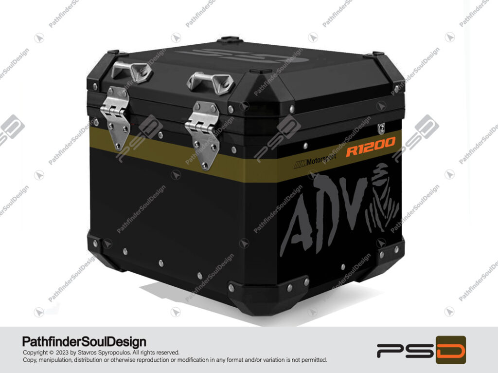 R1200GS ADVENTURE OLIVE GREEN BMW ALUMINIUM TOP BOX "GUNMETAL GS ...