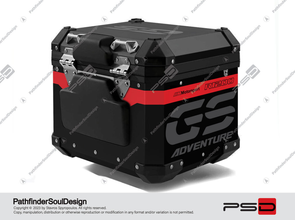 R1200GS ADVENTURE RACING RED BMW ALUMINIUM TOP BOX "GUNMETAL GS ...