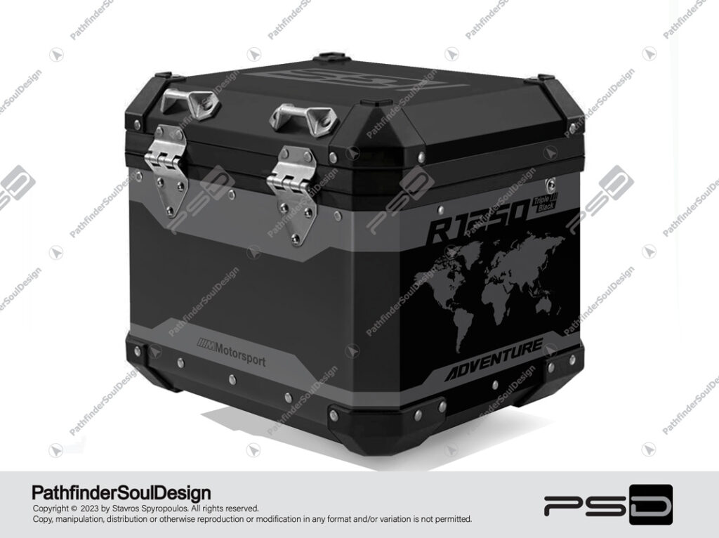 R1250GSA Triple Black Aluminium Top Box stickers