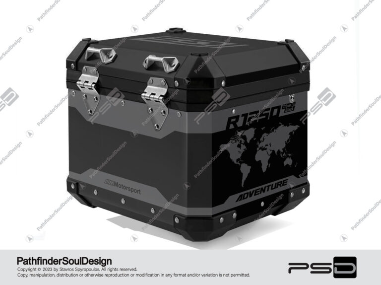 R1250GSA Triple Black Aluminium Top Box stickers