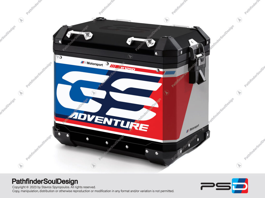 R1250GS Adventure Style Rallye stickers kit for BMW panniers