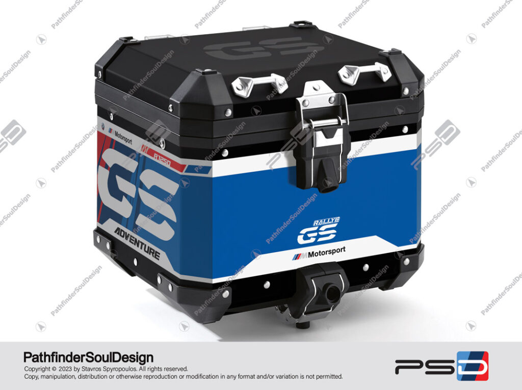 R1250GS ADVENTURE STYLE RALLYE BMW ALUMINIUM TOP BOX "HERITAGE ...