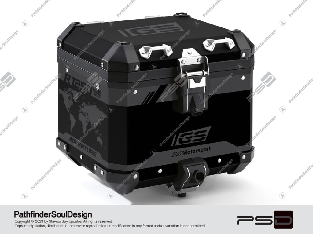 R1250GSA Triple Black Aluminium Top Box stickers