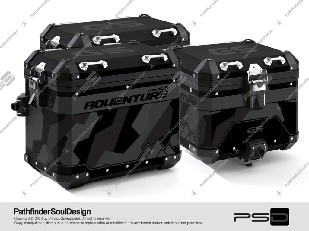 Stickers for the aluminium cases of R1250GS Adventure