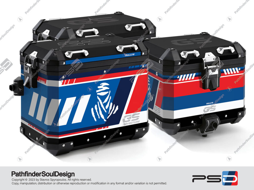 Stickers for the aluminium cases of R1250GS Adventure Rallye