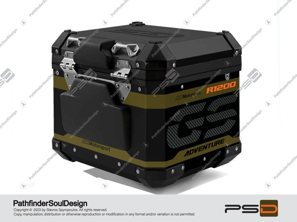 R1200GS Adventure Olive Green stickers kit for BMW top box