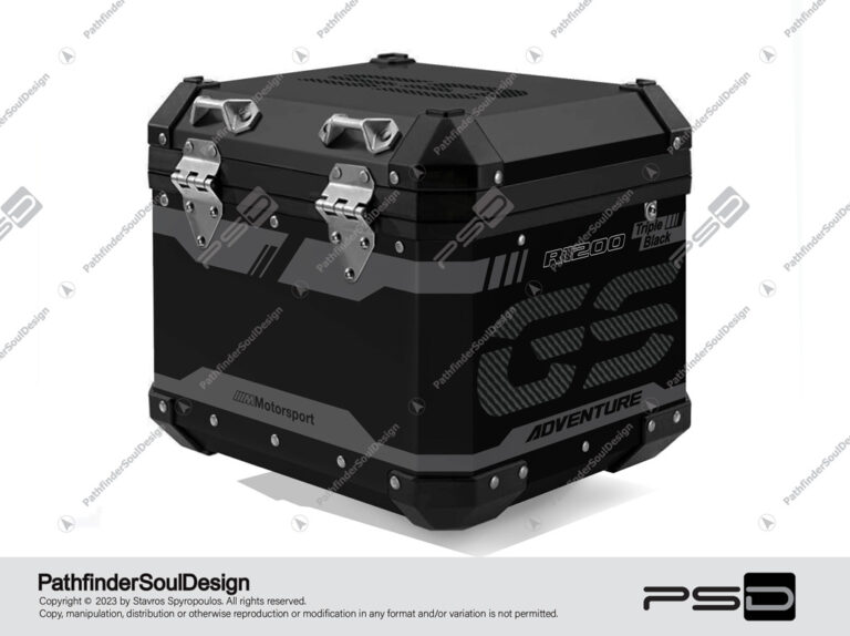 R1200GS Adventure Triple Black stickers kit for BMW top box