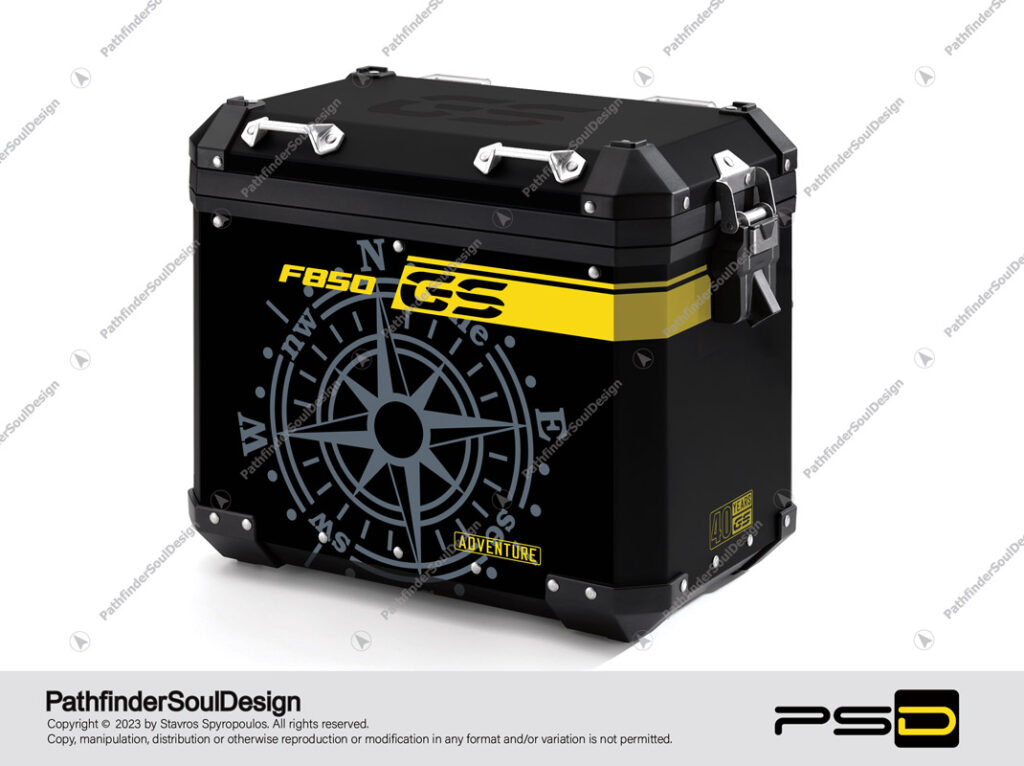 F850GS Adventure "40 YEARS GS" stickers kit for BMW panniers